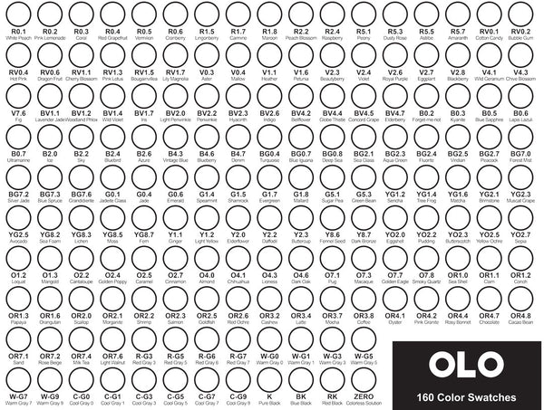 OLO 160 (All Pre-2026 Colors) Blank Circle Swatch Sheet - Dare 2b Artzy