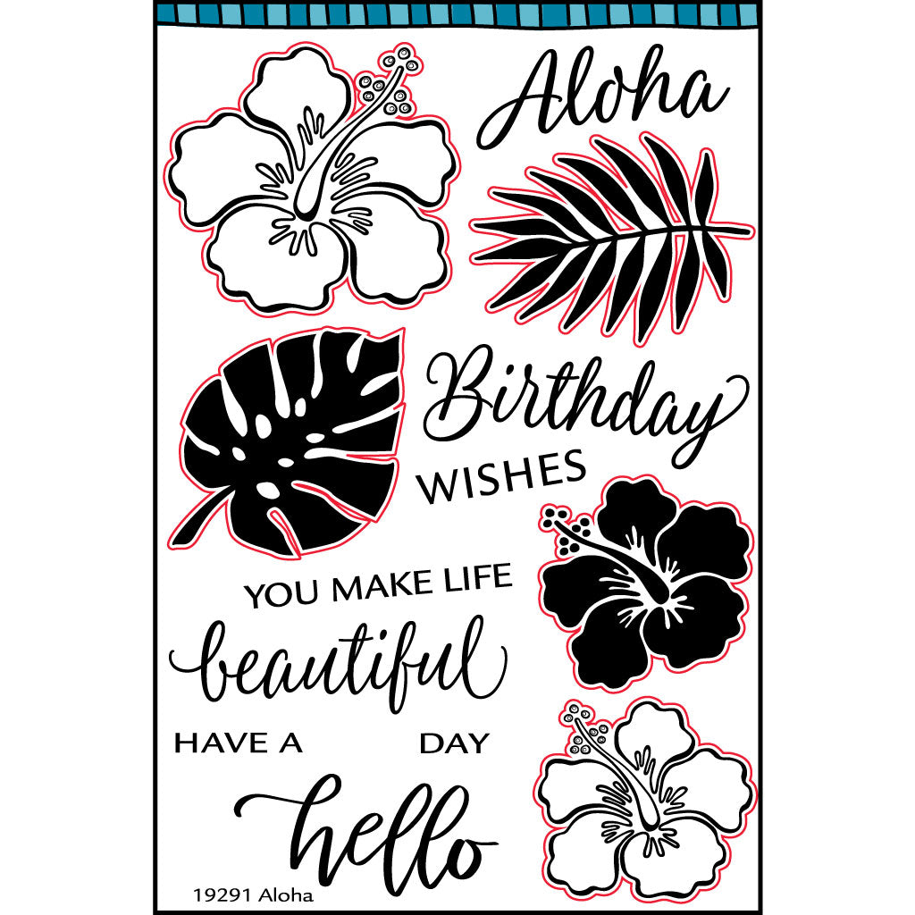 Aloha/Hibiscus Clear Stamp - Dare 2b Artzy